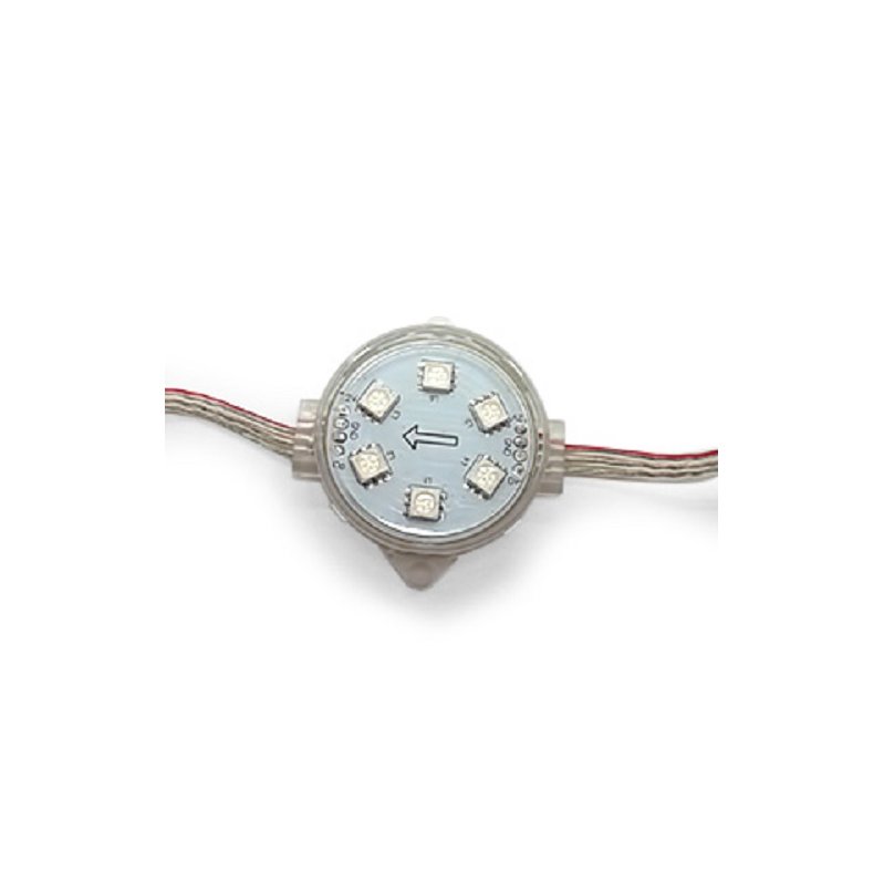 Round LED Module Kit (full color, 6 SMD5050 LEDs, 40 mm, IP67, 20 pcs ...